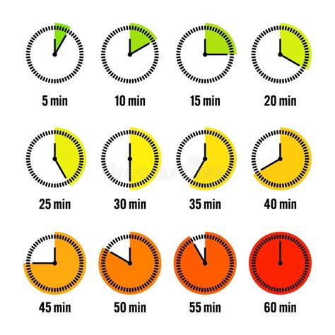 Simple Stopwatch Icons Colorful Chronometer Time Counter With Dial
