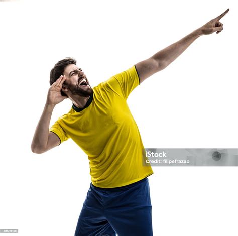 팬 흰색 바탕에는 축 하 하는 노란 유니폼의 스포츠 선수 Championship에 대한 스톡 사진 및 기타 이미지 Championship Championship 경쟁