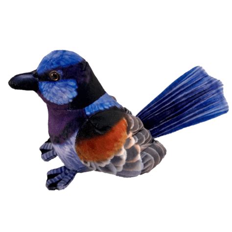 Luna Blue Wren Plush Toy Bird Soft Toy Bramblerose Toy Shop
