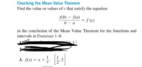 Solved Checking The Mean Value Theorem Find The Value Or Chegg Com