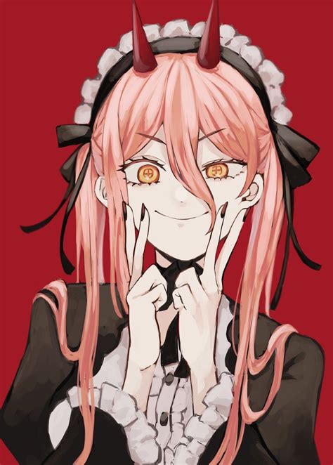Safebooru 1girl Chainsaw Man Cross Shaped Pupils Double V Hair