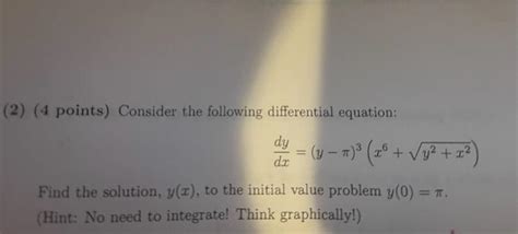 Solved Points Consider The Following Differential Chegg