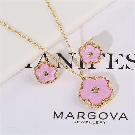 Badu Bg Комплект колие и обеци със слънчеви цветя за жени Комплекти бижута Дубай Луксозни