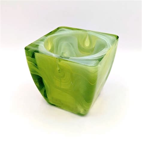 Swirl Slag Glass Candle Holder Etsy