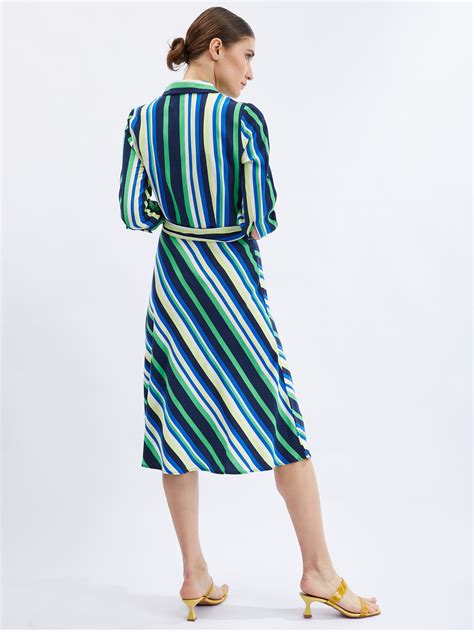 Rochie cămașă în dungi de damă verde albastru ORSAY Orsay ro Magazinul electronic oficial
