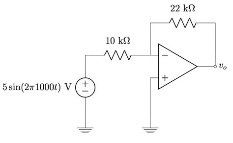 Solved An Inverting Amplifier With A Sinusoidal Voltage Input Is Given