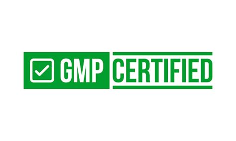 Gmp 인증 리브 스탬프 흰색 배경에 격리 된 벡터 일러스트 Food And Drug Administration에 대한 스톡