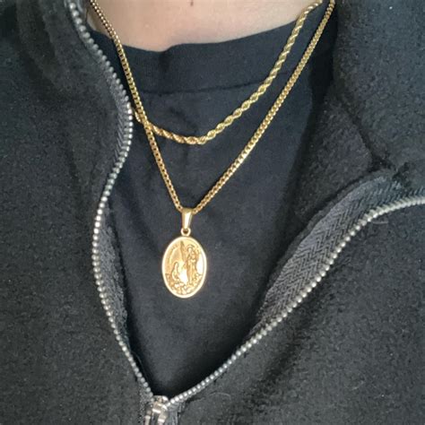 18k Gold Cross Necklace Gold Cross Necklace Men Waterproof Necklace