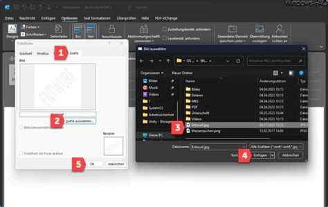 Outlook E Mail Mit Wasserzeichen Windows Faq