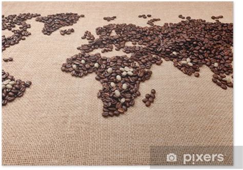 Plakát Mapa Z Kávy Pixerscz