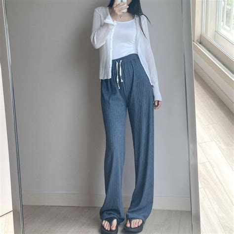 여름 냉장고 바지 아이스 쿨 플리츠 주름 바지 하체커버 하체 비만 커버 밴딩 팬츠 와이드 세미 하이웨이스트 주름이 멋진 여름 바캉스욱 휴가 갈때 공항패션