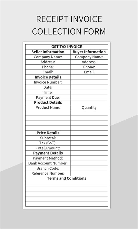 Free Invoice Signing Receipt Form Templates For Google Sheets And