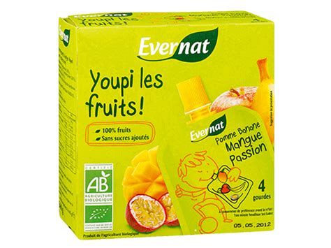 Youpi Les Fruits Mangue Passion Bio Desserts Bio EVERNAT