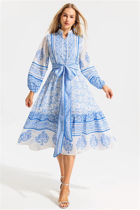Corset Lace Up Midi Dress Blue Jardinvue