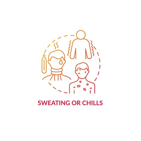 Sweating And Chills Red Gradient Concept Icon Pneumonia Symptom Abstract Idea Thin Line