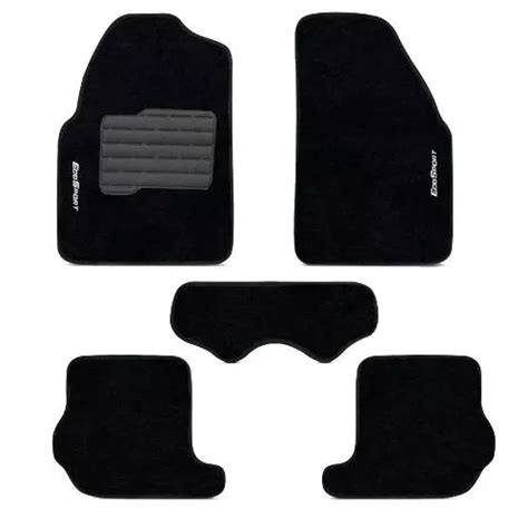 Jogo Tapete Carpete Bordado Logo Preto Ford Ecosport MercadoLivre