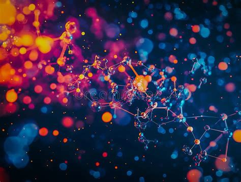 Molecular Dynamics In Vibrant Colors Ai Generated Stock Illustration Illustration Of