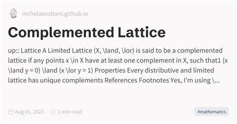 Complemented Lattice