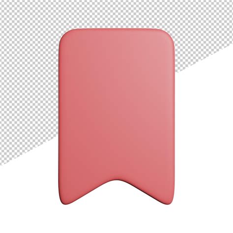 Signo de marcador vista frontal roja ilustración de icono de renderizado d sobre fondo