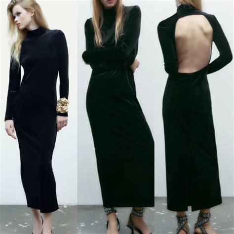 Jual Black Sexy Back Long Dress Velvet 69922 Sale Shopee Indonesia