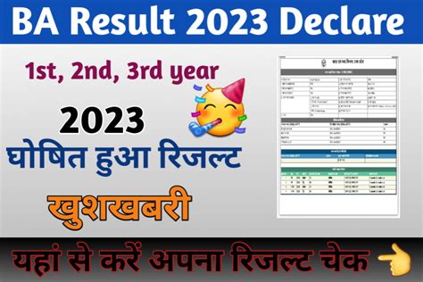 Ba Result 2023 Declare Check Ba 1st 2nd 3rd Year Result Online