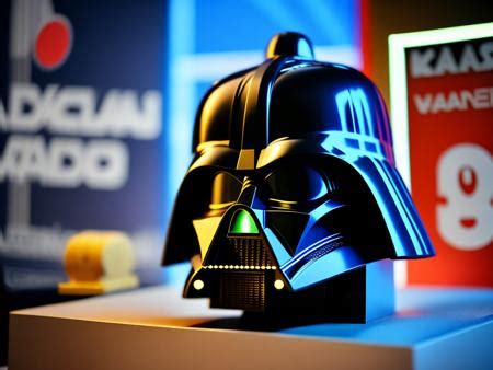 A Lego Darth Vader Helmet On Display At A Convention Image Design ID
