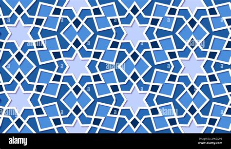 Arabic Seamless Girih Pattern With Classic Islamic Culture Ornament Colorful Tiled Background