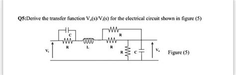Solved Q5 Derive The Transfer Function Vsvs For The Electrical