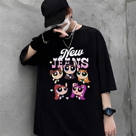 ขายร้อน Shinzo Tshirt Newjeans X Powerpuff Girls Kaos Get Up Baju