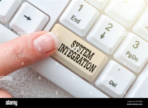 text caption presenting system integration word written on process of