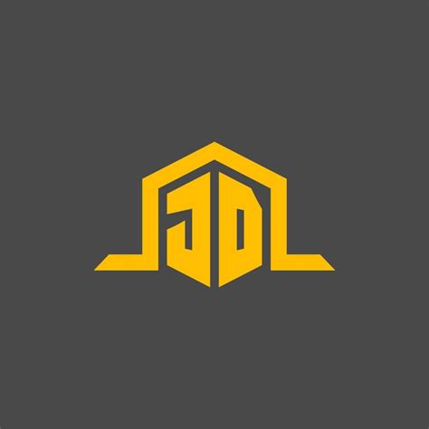 Jd Monogram Initial Logo With Hexagon Style Design 11648727 Vector Art
