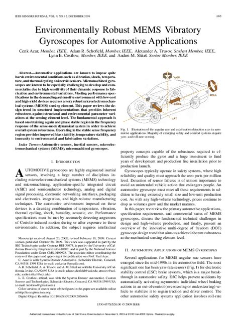 pdf environmentally robust mems vibratory gyroscopes for automotive