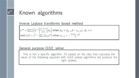 Matrix Exponent Using Stable Numeric Algorithm Teddy Lazebnik
