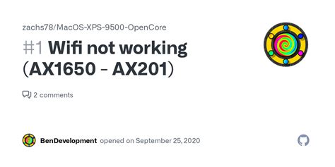 Wifi Not Working Ax1650 Ax201 · Issue 1 · Zachs78macos Xps 9500