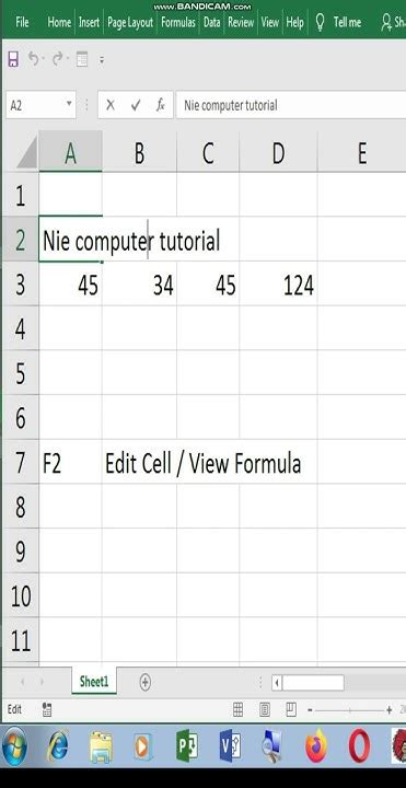 F2 Function Key Usage In Excel Microsoftoffice Microsoftexcel
