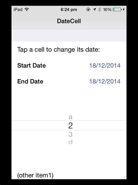 Ios Inline Uipickerview In Uitableview Stack Overflow