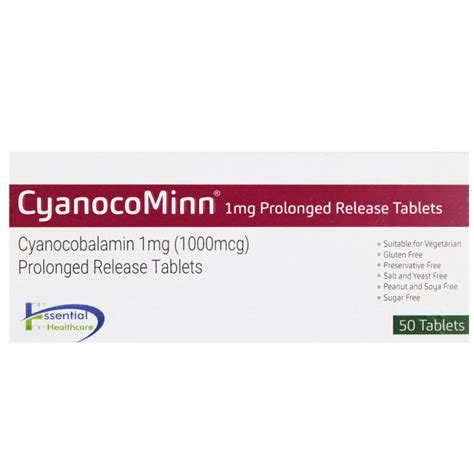 Buy Cyanocobalamin 1mg Modified-Release Tablets, 50s - Dock Pharmacy