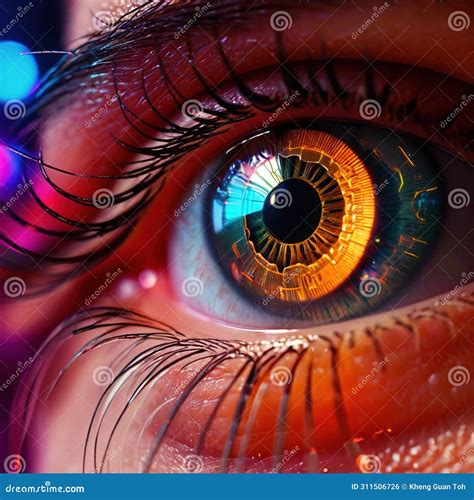 Closeup Of Eye With Retinal Scan For Optical Cybersecurity Login