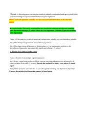 Interpretation Exam Docx The Task Of This Assignment Is To Interpret Results In Tables From