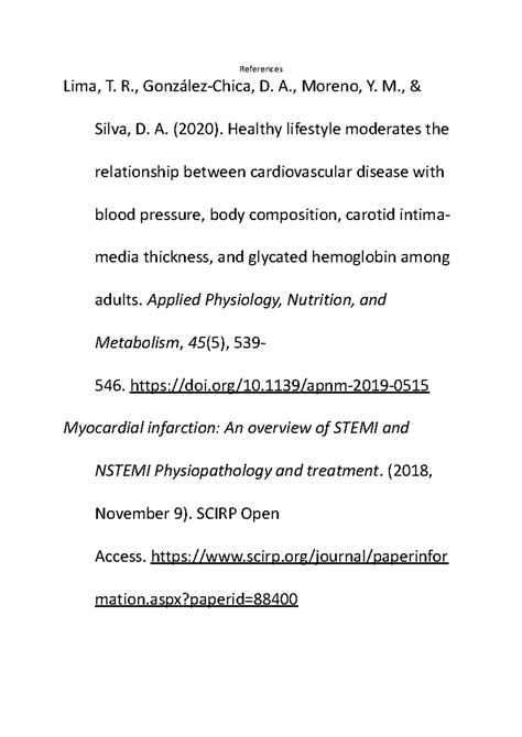 References Lecture Notes Lima T R González Chica D A Moreno Y M Andreferences
