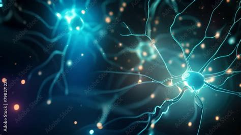3d illustration of neuron, cell, neurons, nervous system, Neurons and the nervous system, Nerve ...