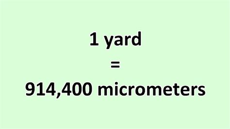 Convert Yard To Micrometer Excelnotes