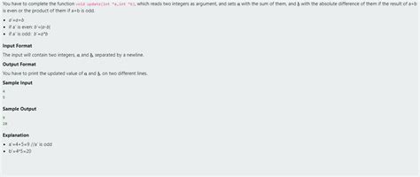solved include void update int a int b {