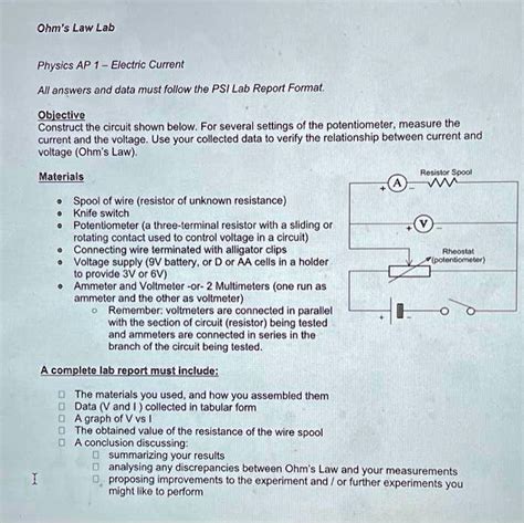 Voltmeter And Ammeter Lab Report At Jasmine Leschen Blog