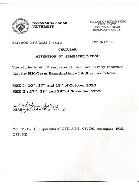 5th Sem Mse Circular Pdf