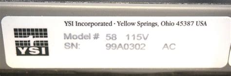 New Ysi Model 58 Oxygen Meter 115v No Probe Sb Industrial Supply Inc
