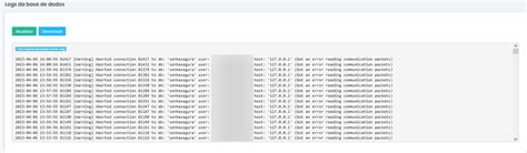 database logs aborted connection f a q segura community