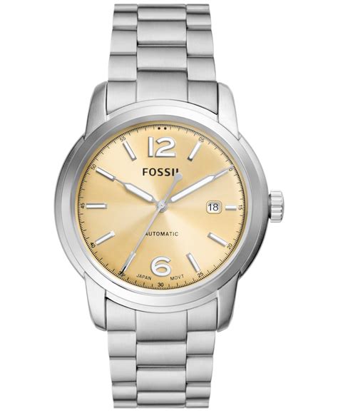 Мужские автоматические часы Heritage с браслетом из нержавеющей стали серебристого цвета 43 мм