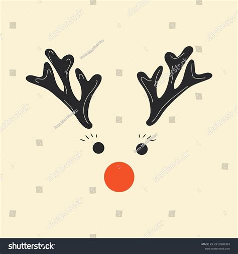 Face Cute Christmas Deer Vector Cartoon Stock Vector Royalty Free