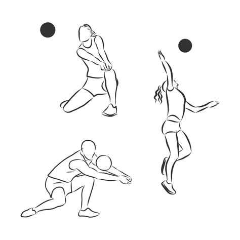 Volleyball Player Vector Sketch 11092642 Vector Art At Vecteezy